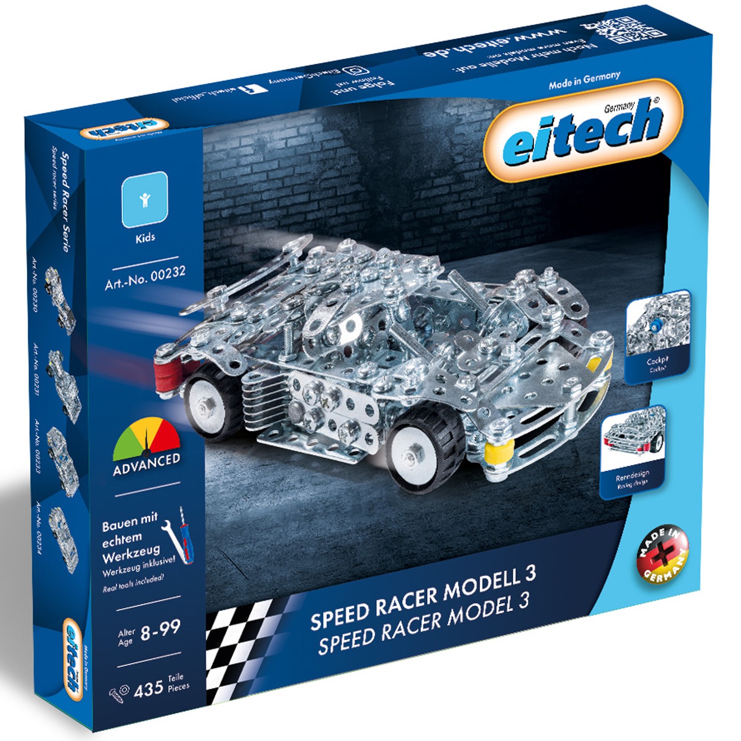 Constructie set - race model III - 435 onderdelen | New Classic Toys